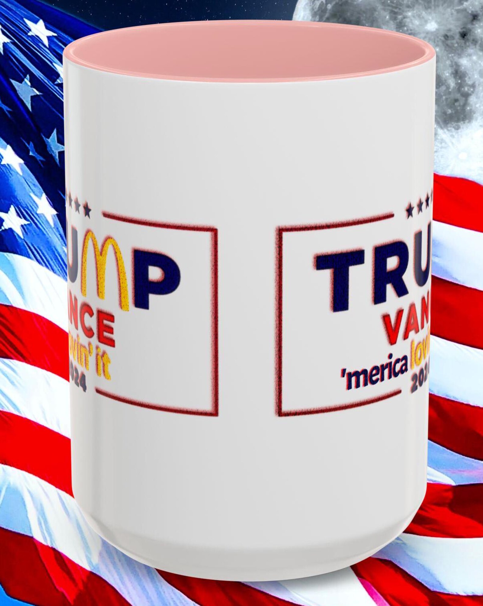 Mc Donald TRUMP Vance 2024 'merica Lovin It Patriotic Mug, US Elections ...