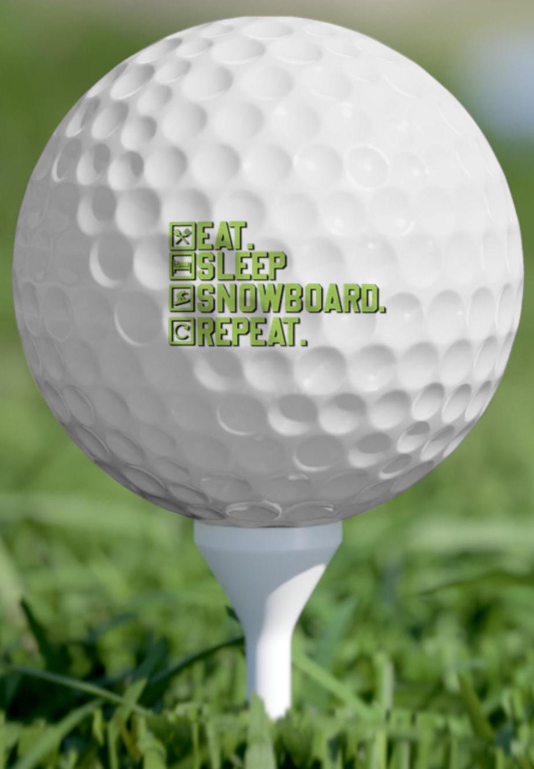 Golf Ball Snowboard Irony Meme Joke Golf Gift Funny Golf Balls Unique ...