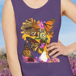 Butterflies Tank Top, Monarch Butterfly Shirt, Buckeye Butterfly Flower ...