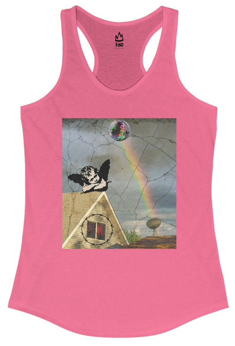 Y2k Disco Ball ANGEL WINGS Rainbow Tank Top, Weirdcore Punk 80s 90s ...