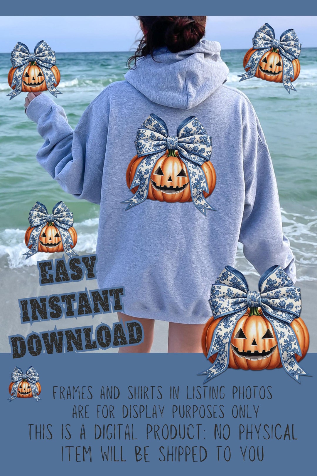 PNG Halloween Pumpkin Toile Bow, Vintage Floral Patterns Png, Jack O ...