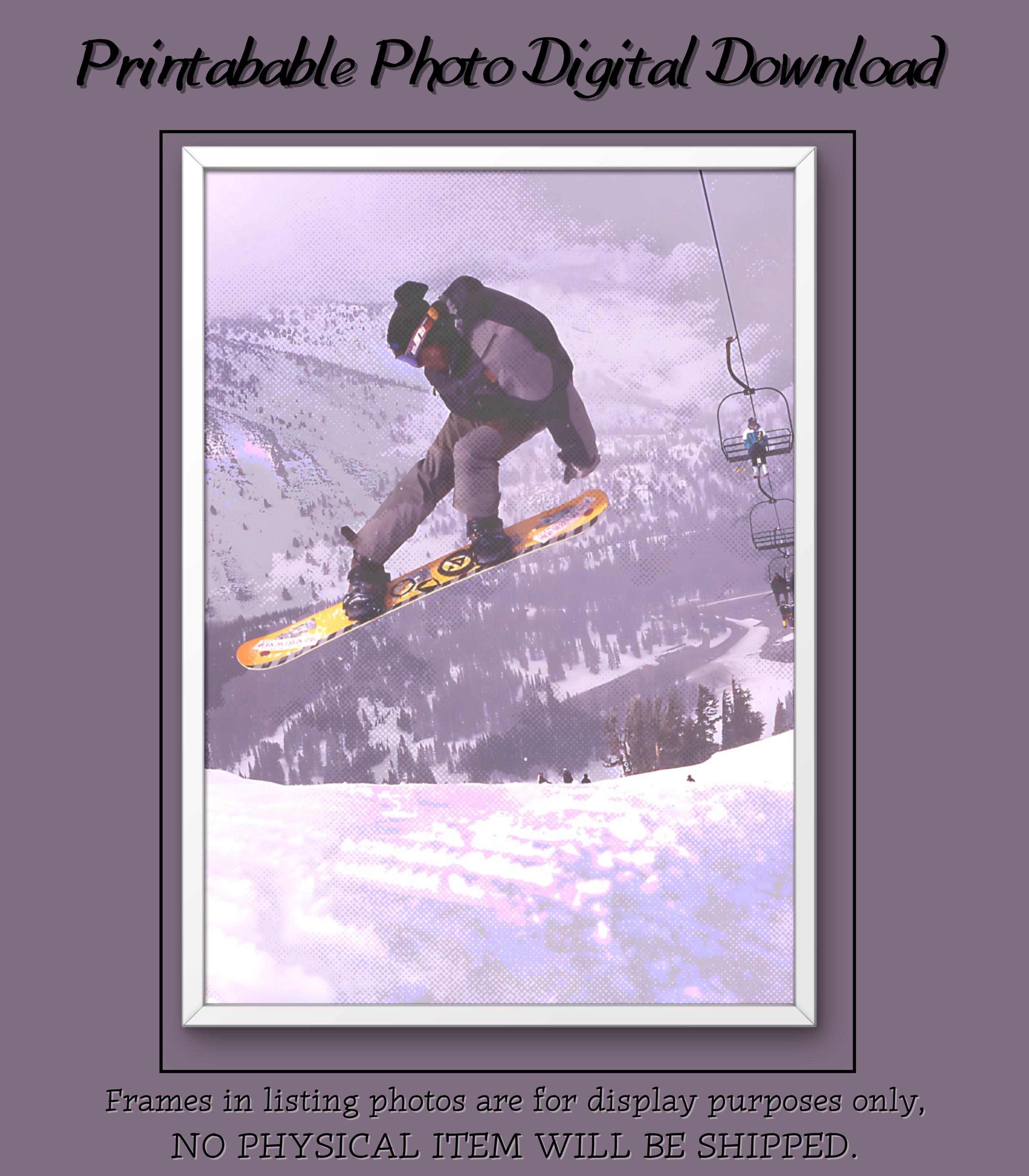 90s Extreme Snowboard Poster Style | Winter Sports Halftone Effect ...
