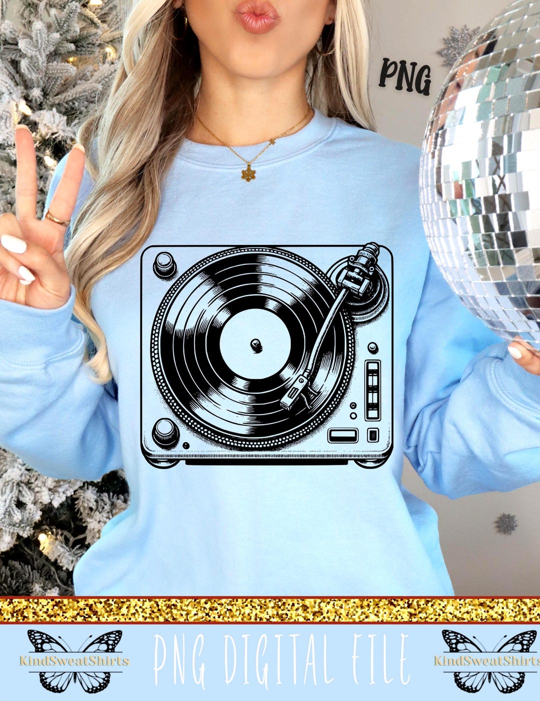 Record Player Y2K Graphic PNG Instant Digital Download - Retro Music ...