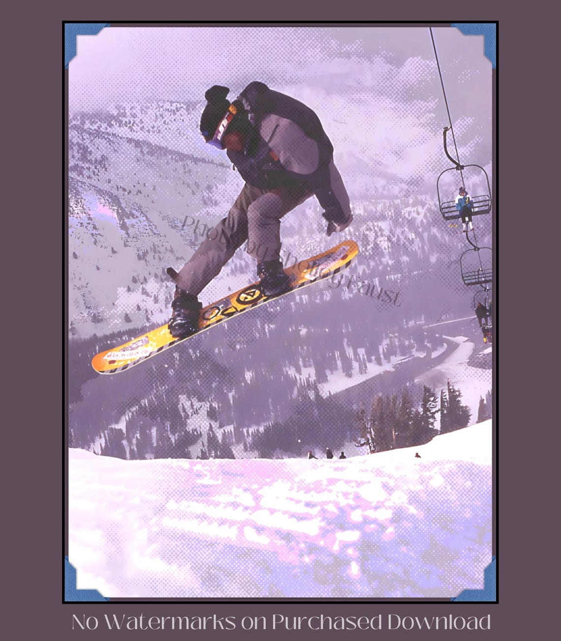 90s Extreme Snowboard Poster | Halftone Effect Print (digital Download ...