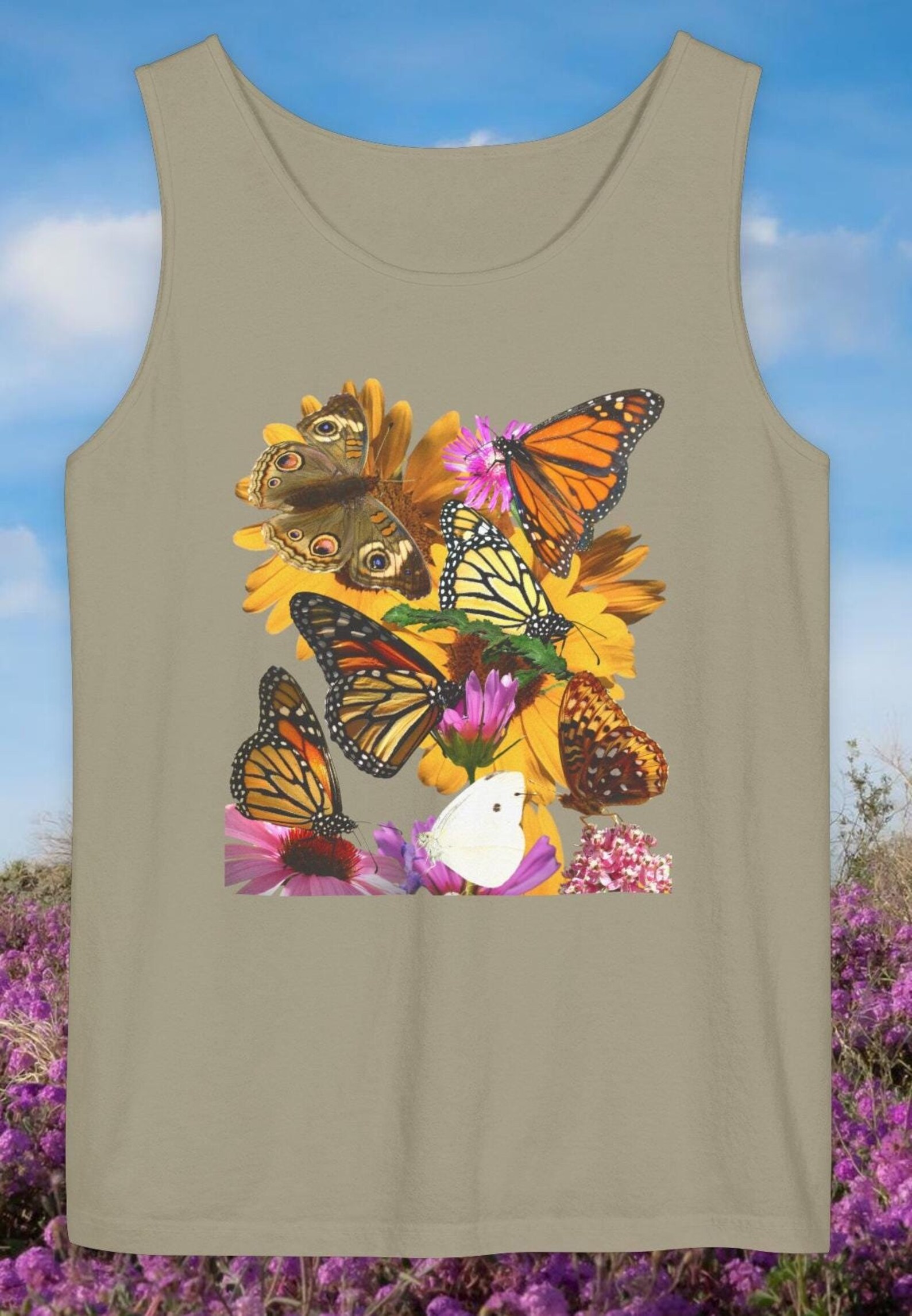 Butterflies Tank Top, Monarch Butterfly Shirt, Buckeye Butterfly Flower ...