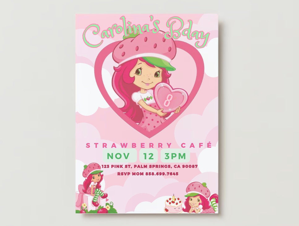 Strawberry Shortcake Handmade Invitations