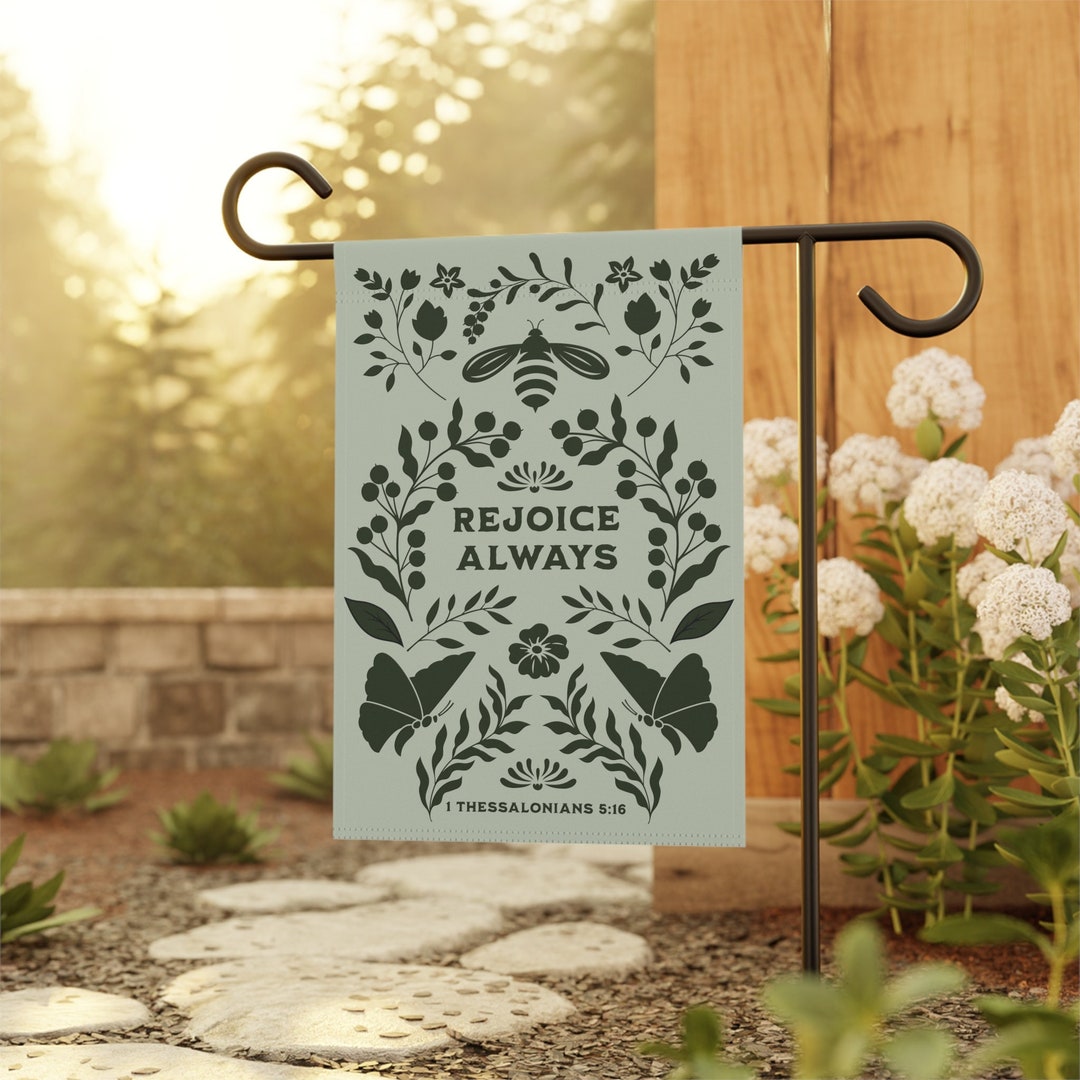 Rejoice Always Garden Flag, Christian Garden Flag, Faith Garden Flag ...