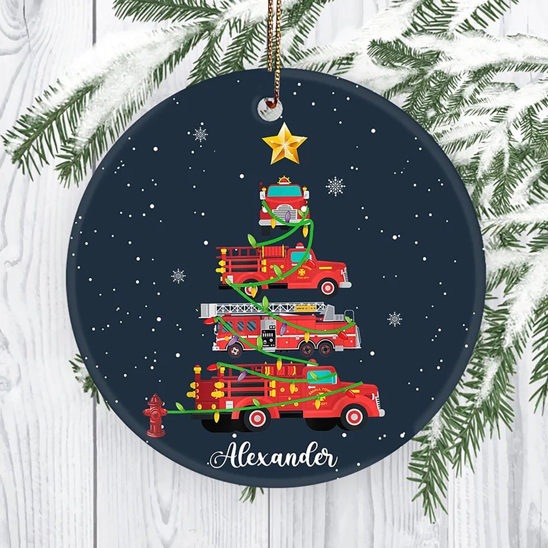 Personalized Firefighter Christmas Tree Ornament Custom Xmas - Etsy