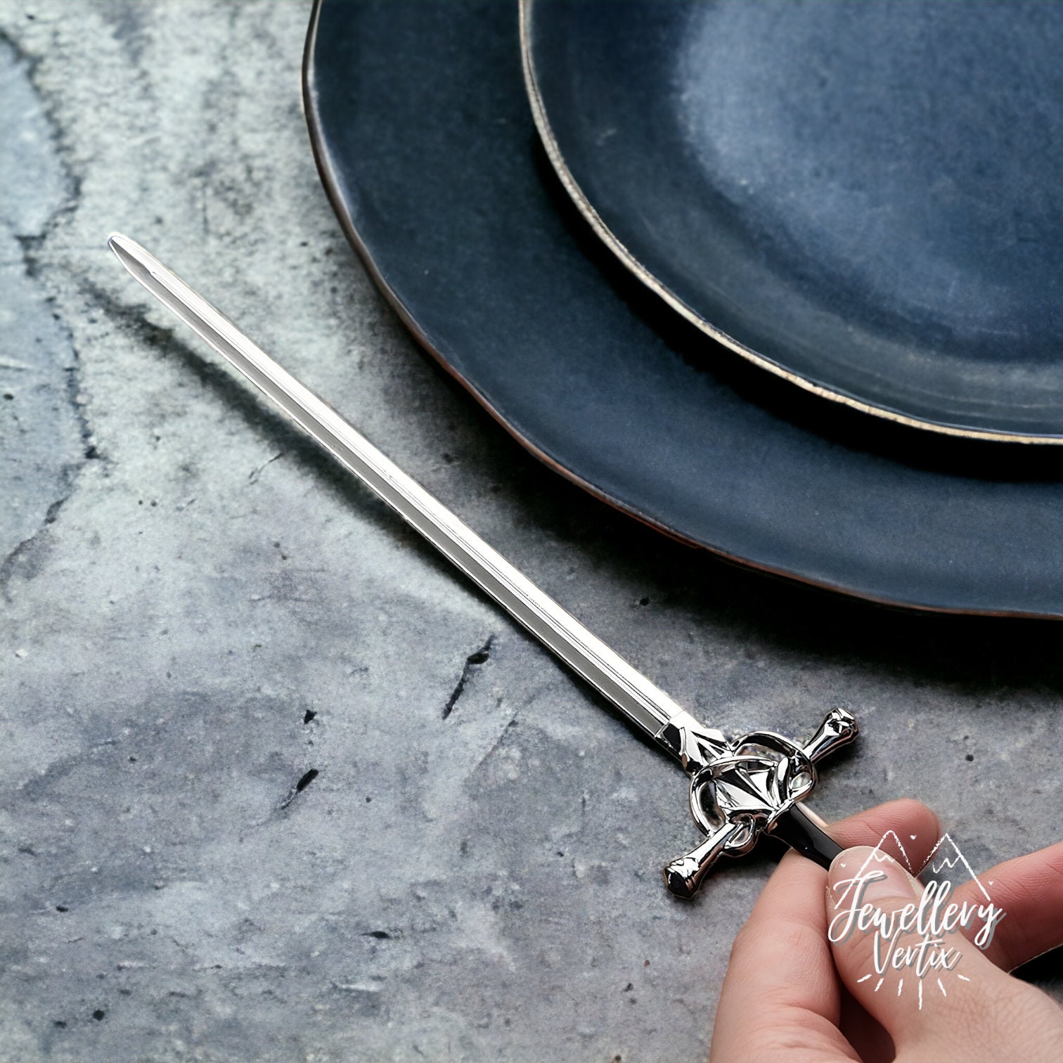 Warrior Katana Silver Ruby Sword Hair Pin Unique Vintage - Etsy