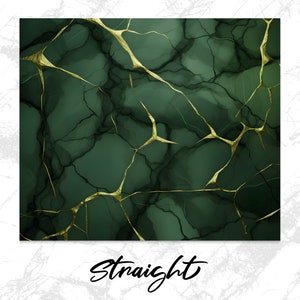 Green and Gold Marble Tumbler Wrap, Marble Effect Digital Download ...