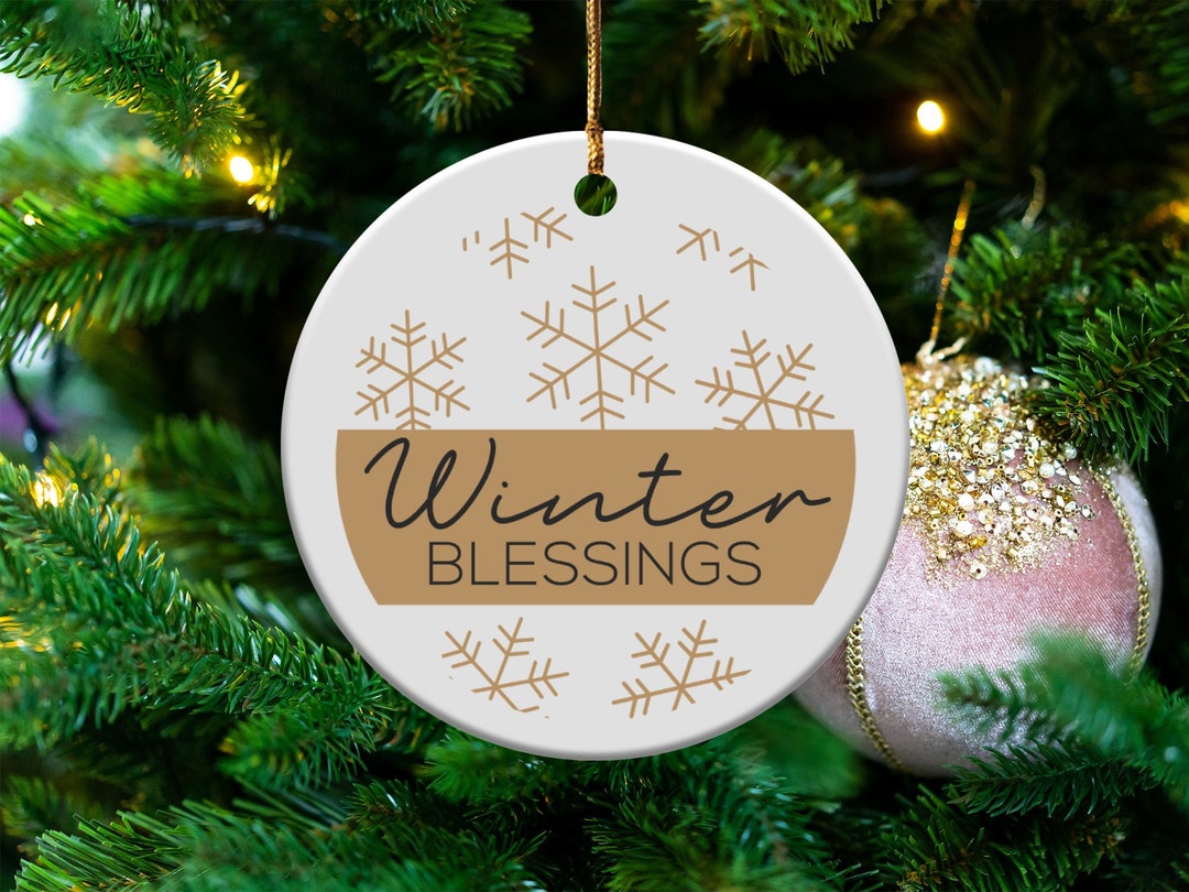 Winter Blessings Christmas Ornament, Snowflake Design Holiday ...