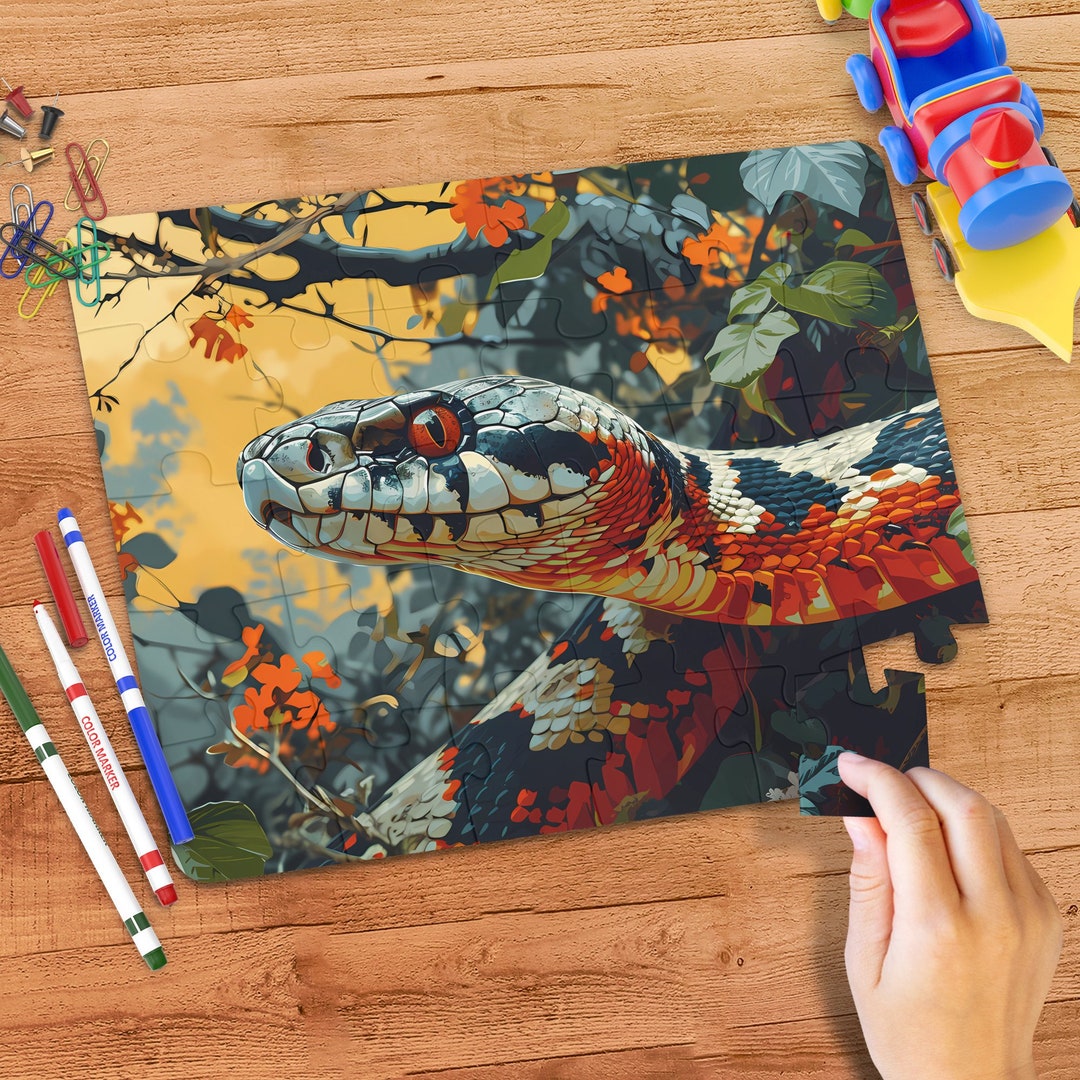 Exotic Snake in Jungle Horizontal Jigsaw Puzzle 30, 110, 252, 520, 1014 ...