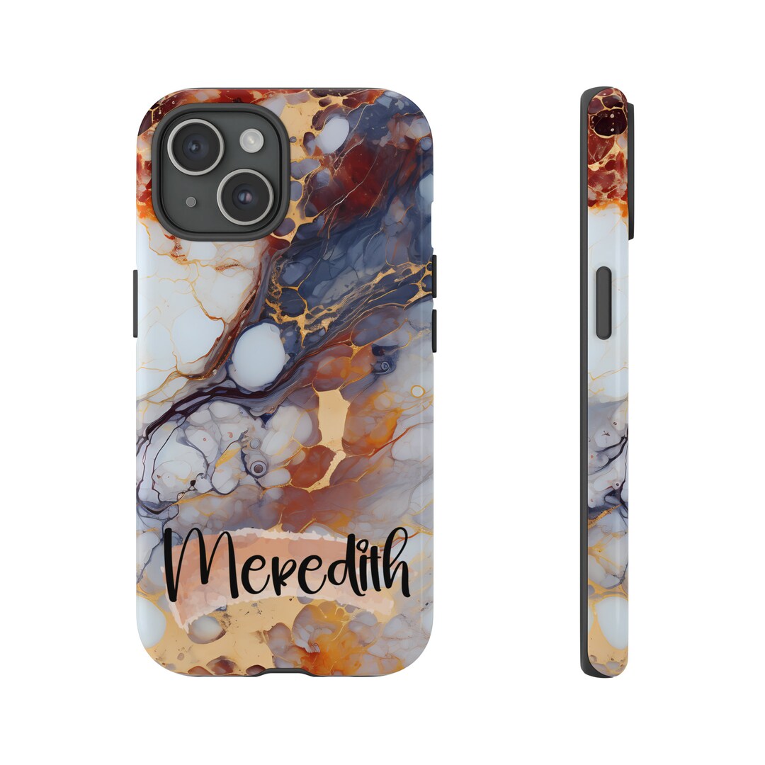 Custom Marble iPhone Case With Text Custom Large Personalized Marble ...
