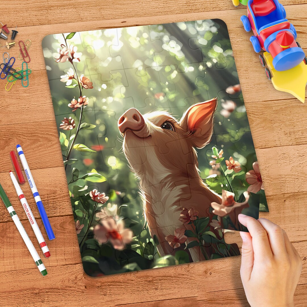 Cute Piglet Puzzle 1000 Pieces for Adults and Kids, Animal Jigsaw ...