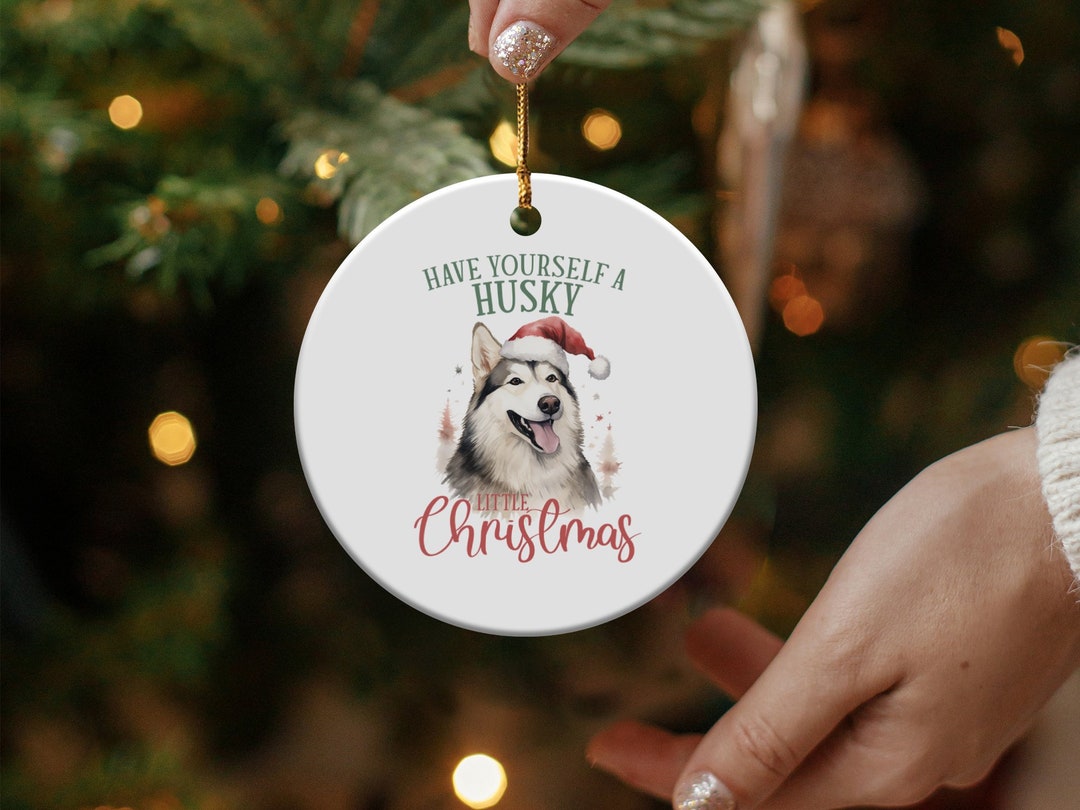Cute Husky Christmas Ornament, Pet Lover Christmas Decor, Dog Lover ...