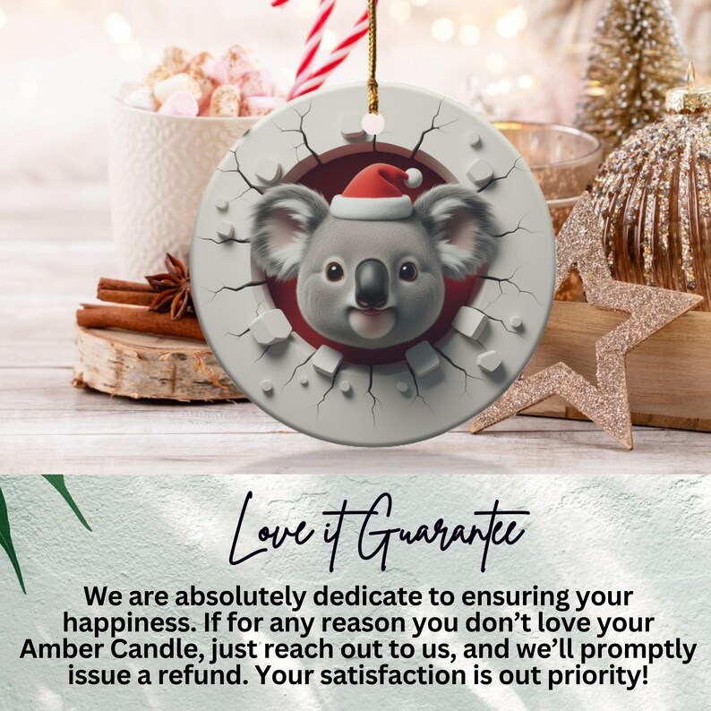 Dual-sided 3D Effect Holiday Koala Ornament, Funny Christmas Decor ...
