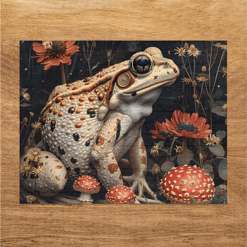 Surreal Toad Jigsaw Puzzle, Fantasy Woodland Scene, Unique Gift, Family ...