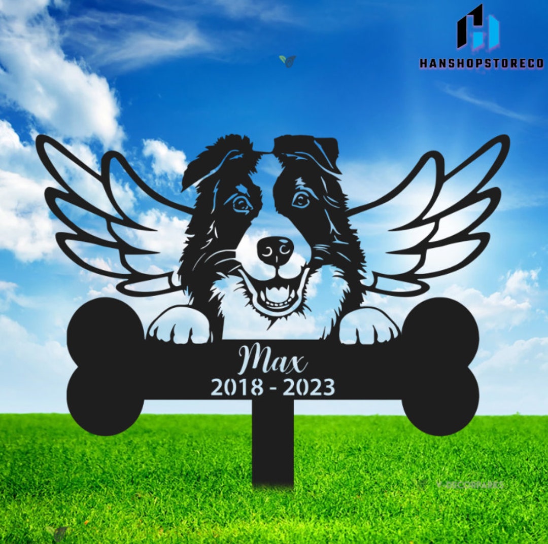 Custom Border Collie Memorial Stake Sign, Personalized Memorial Garden ...