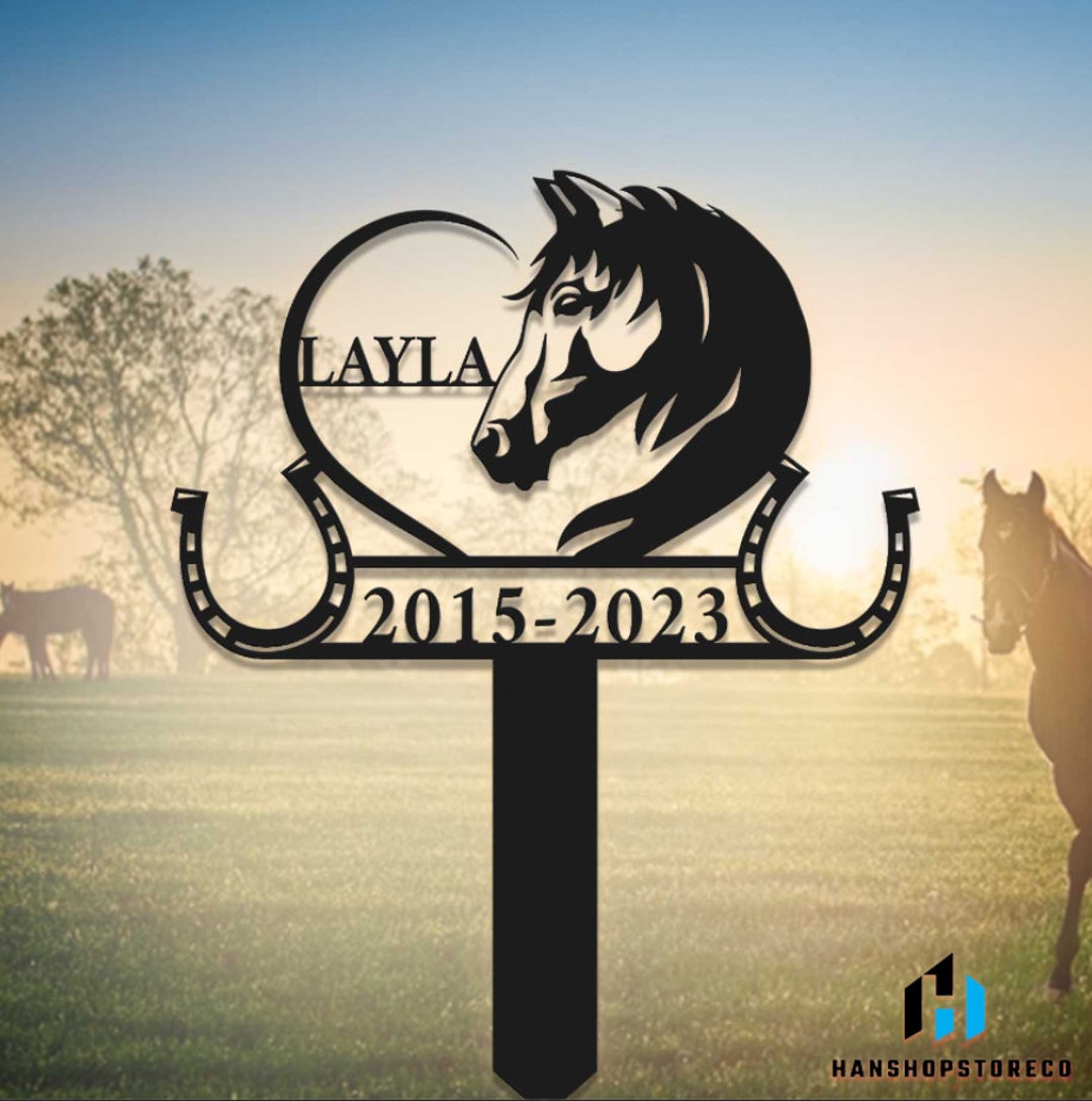 Custom Infinity Horse Memorial Metal Stake Garden Decor, Personalized ...