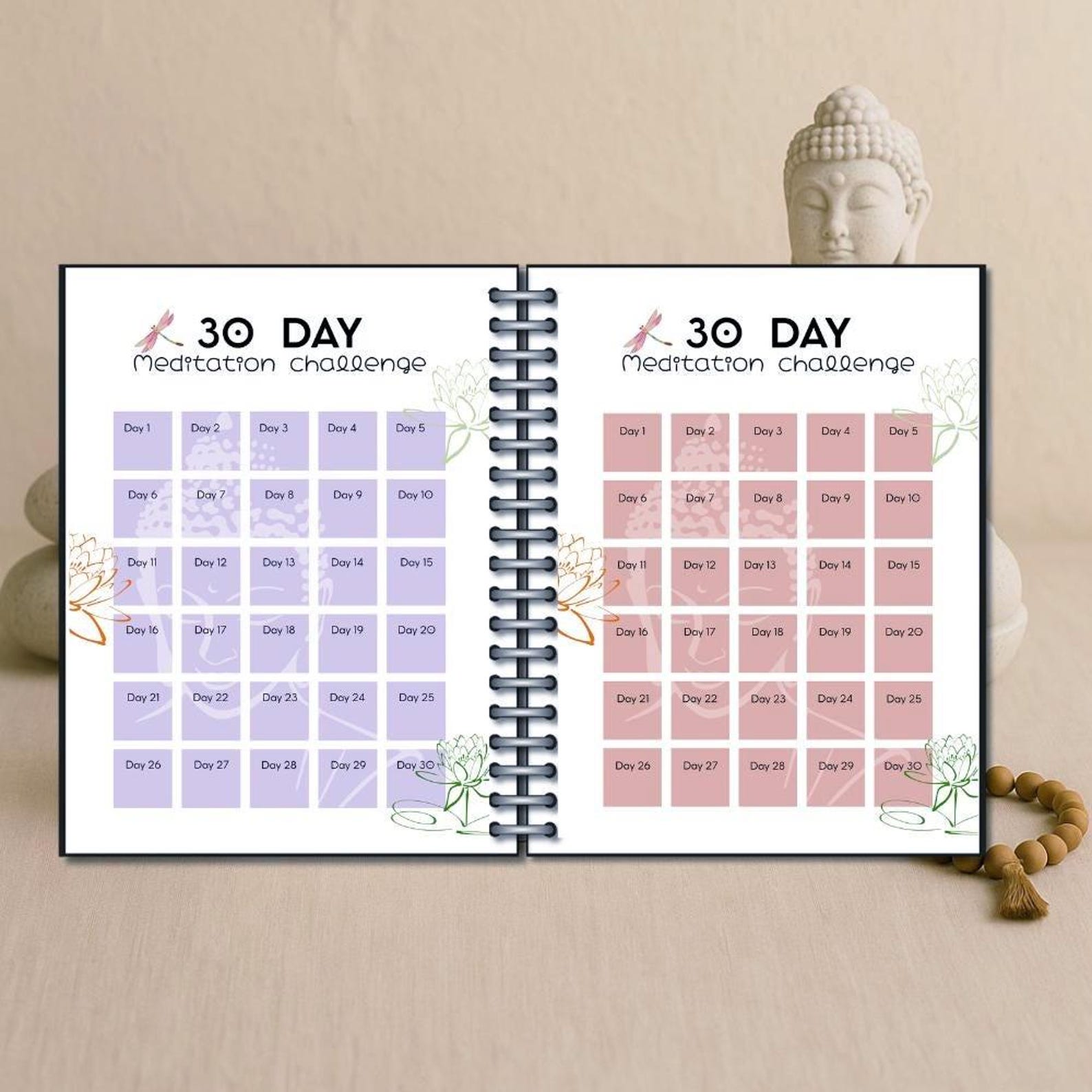 30-day Meditation Challenge – Printable Digital Journal | A4, A5, US ...