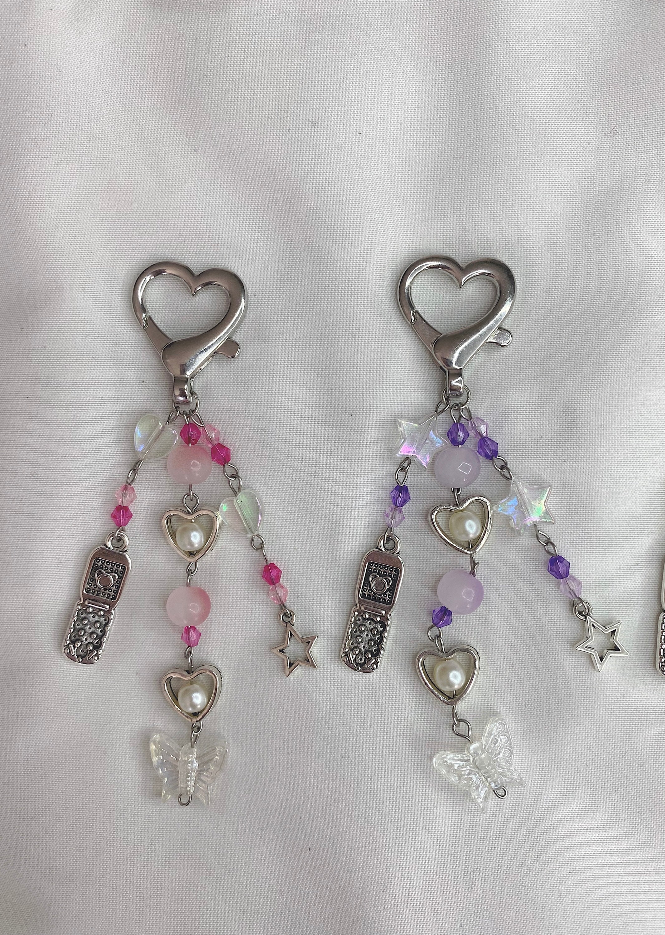 Beaded Keychain | Y2K | Aesthetic | Handmade | Bead Color Option - Etsy