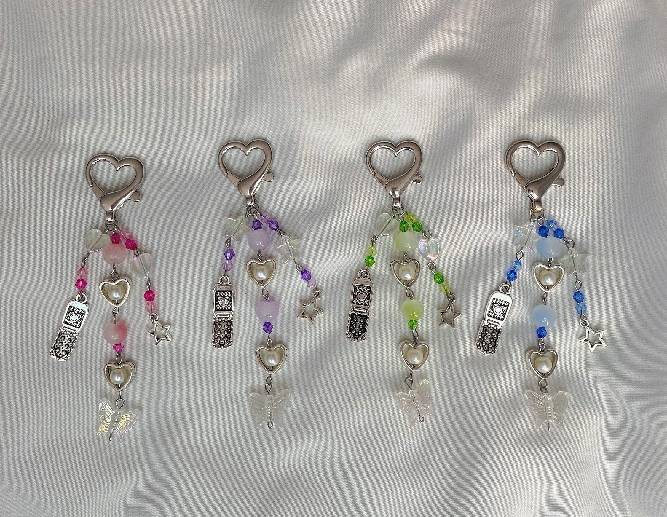 Beaded Keychain Y2K Aesthetic Handmade Bead Color - Etsy