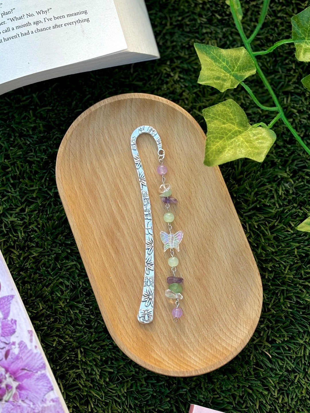 Butterfly Bookmark | Handmade | Beaded Bookmark Charm | Crystal ...