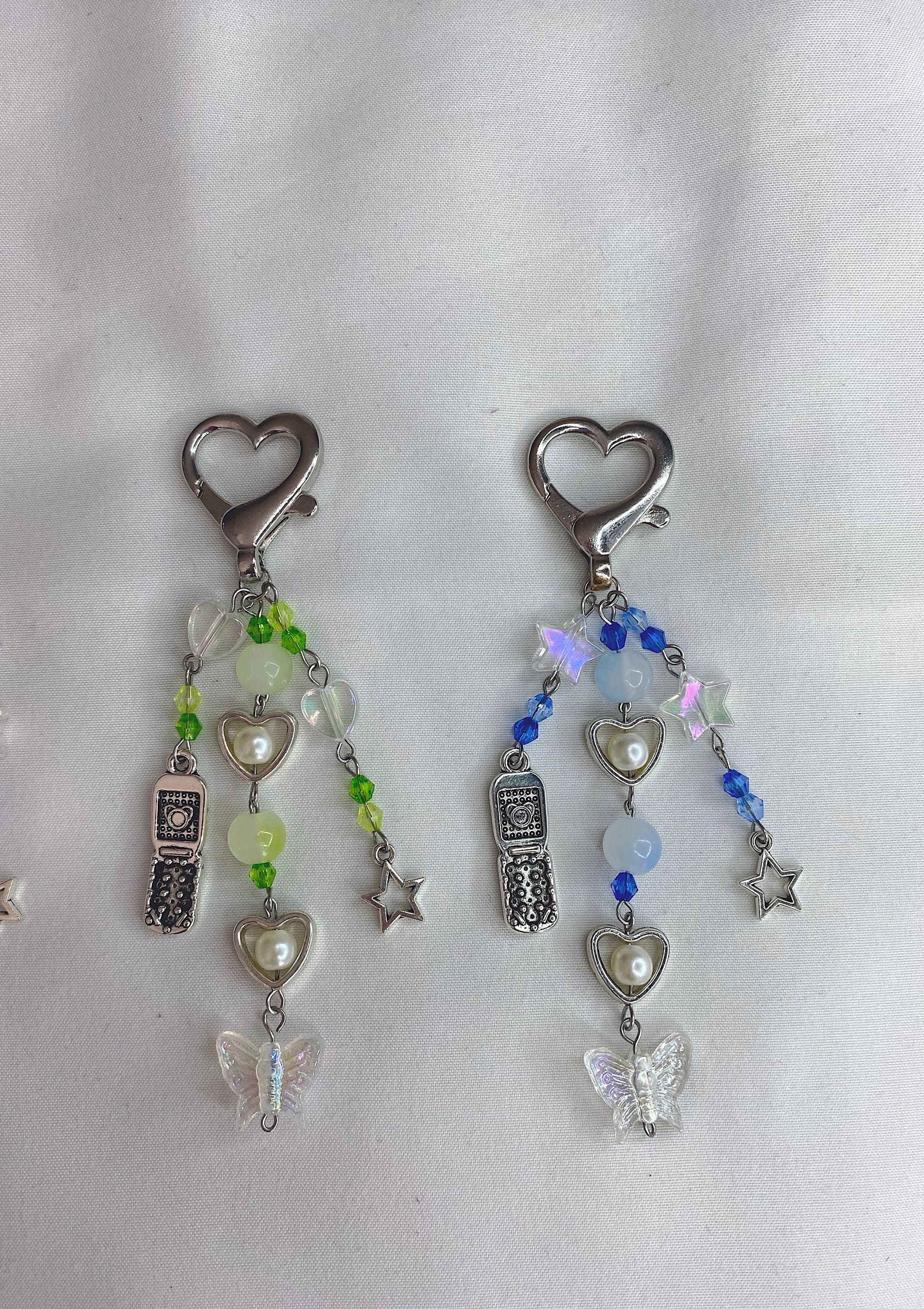 Beaded Keychain | Y2K | Aesthetic | Handmade | Bead Color Option - Etsy