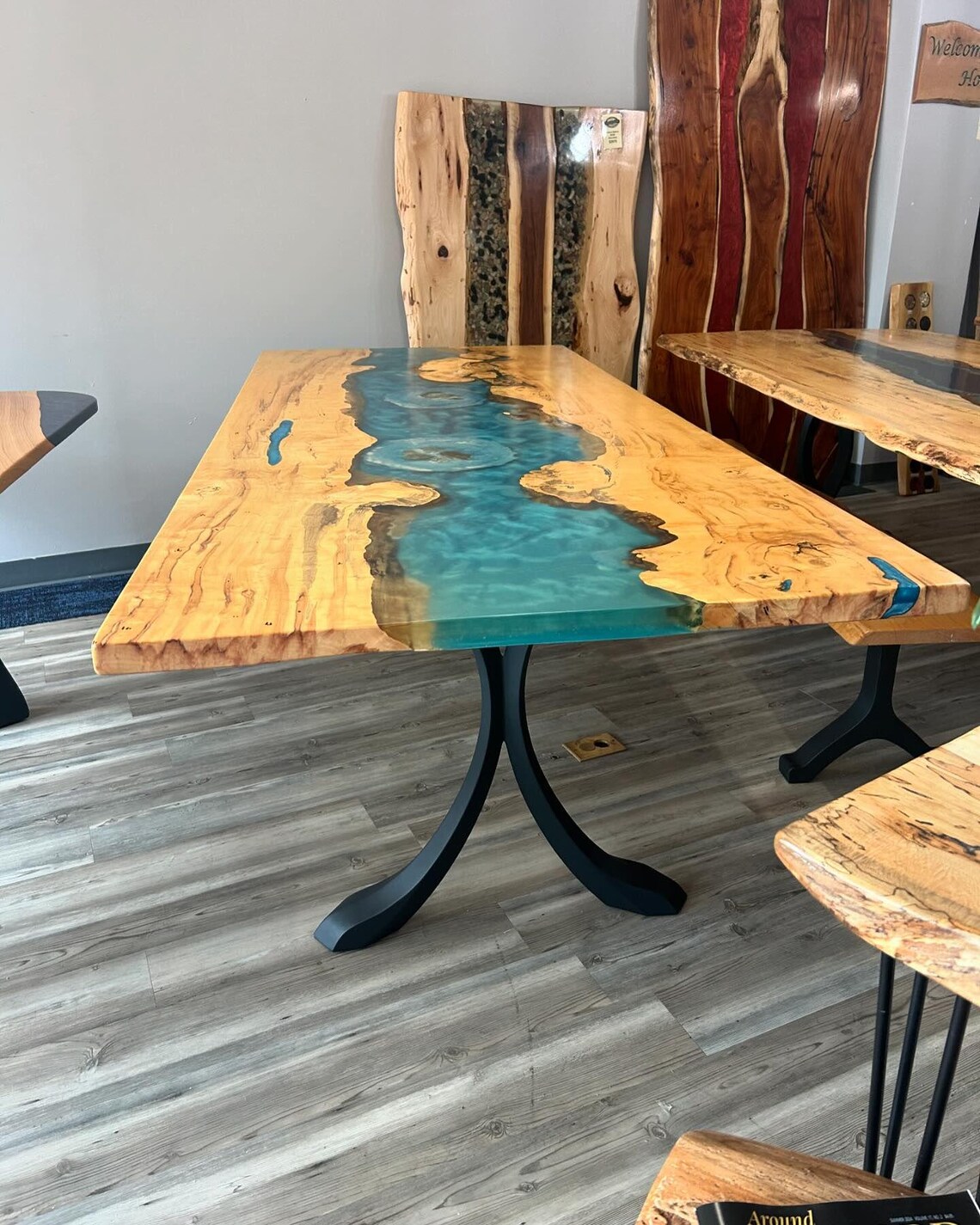 Custom Epoxy Table, Clear River Table, Resin Table, Artistic Wood Slab ...