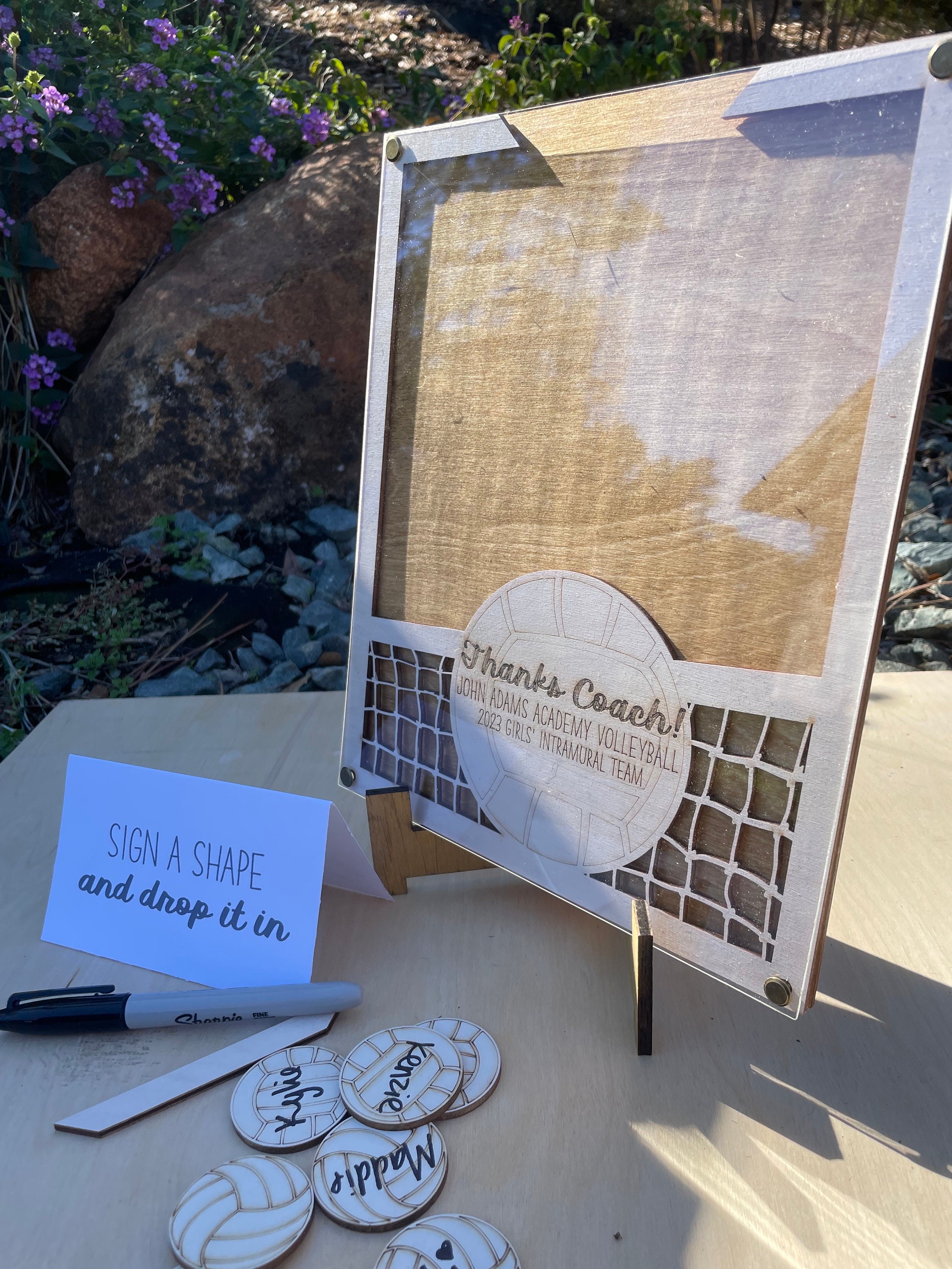 Custom Volleyball Coach Gift Drop Box, Laser Cut Coach Appreciation ...