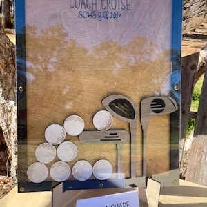 Personalized Golf Coach Signature Frame Drop Box Plaque, Golf Team ...