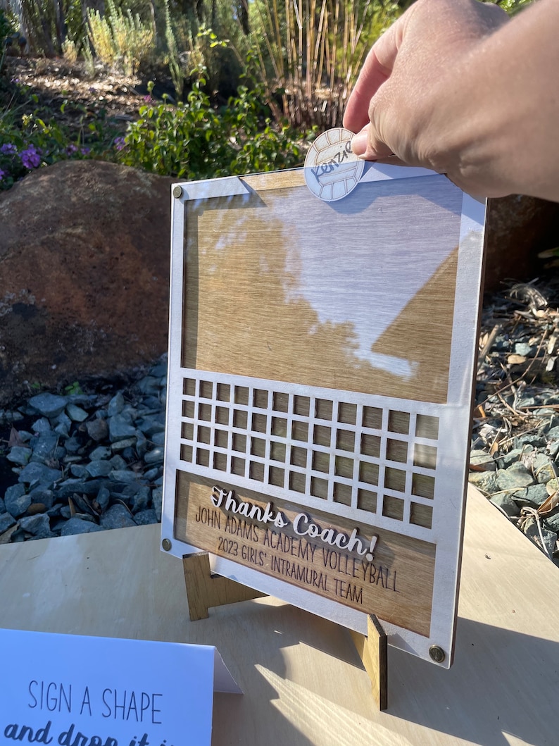 Custom Volleyball Coach Drop Box Plaque Laser Cut Coach Appreciation ...