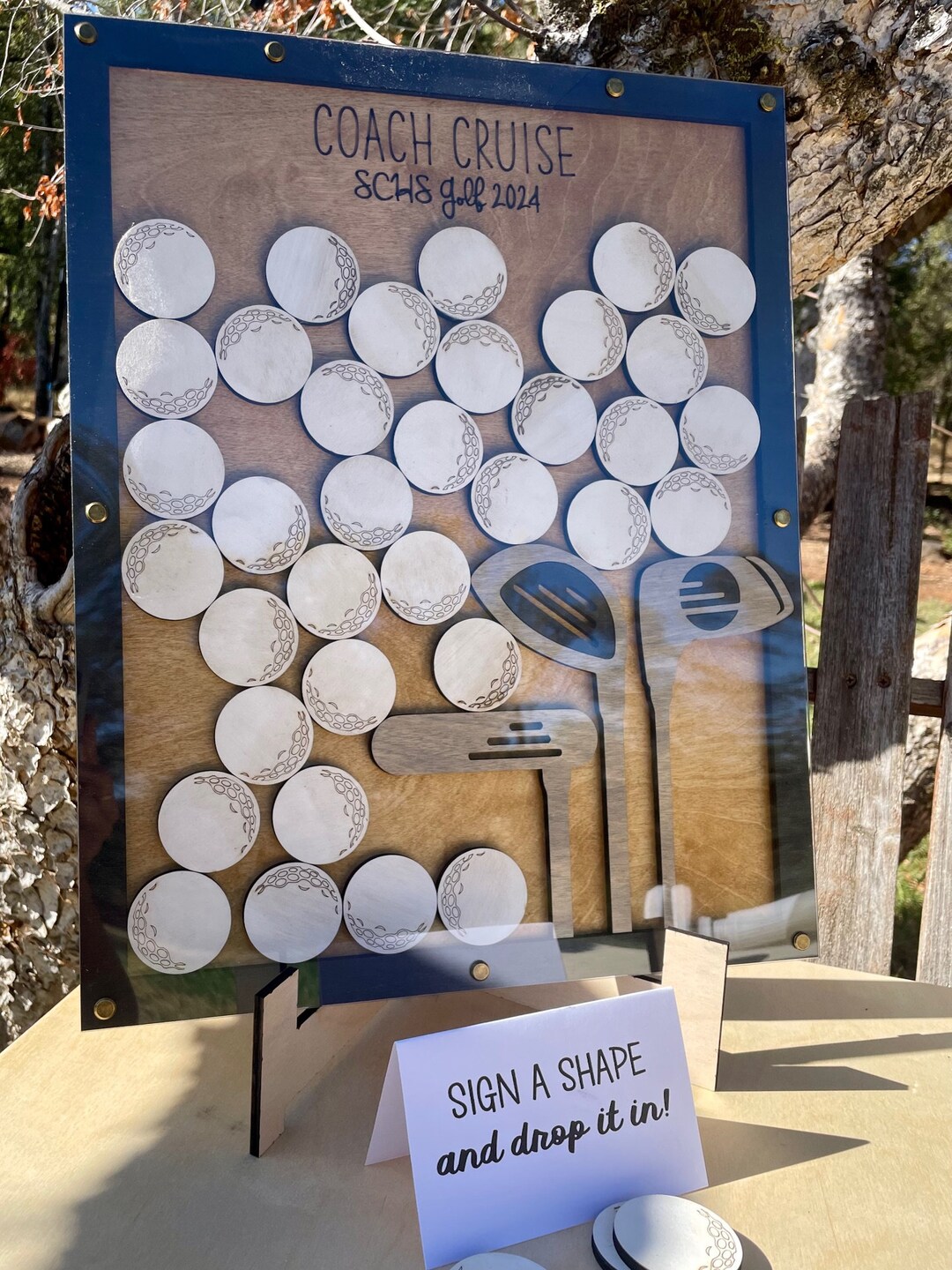 Personalized Golf Coach Signature Frame Drop Box Plaque, Golf Team ...