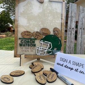 Personalized 3D Football Coach Appreciation Signature Frame Drop Box ...