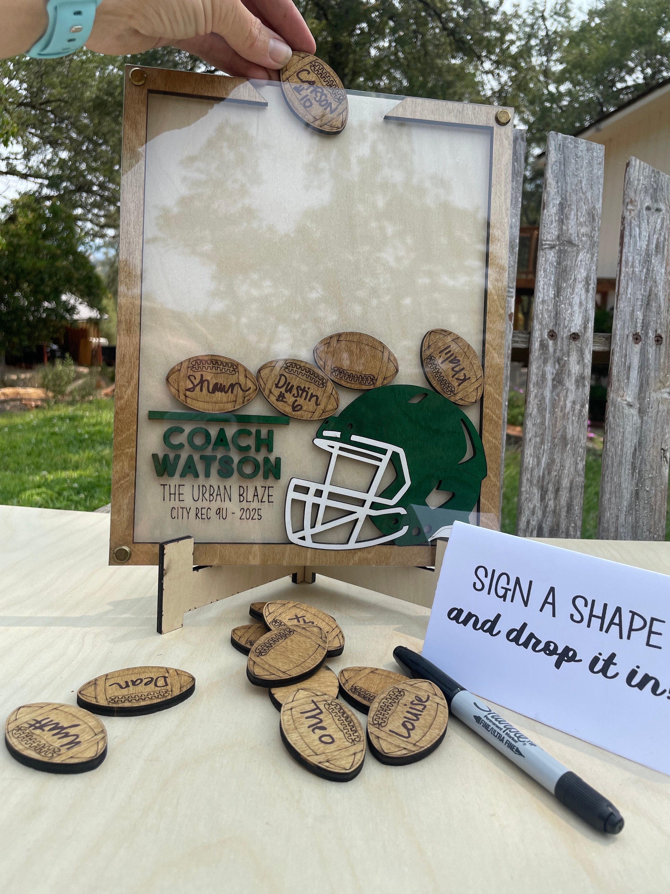 Personalized Football Coach Appreciation Gift, 3D Signature Frame Team ...