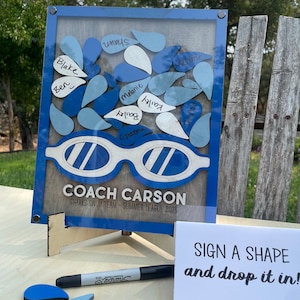 Custom 3D Swim Team Coach Signature Frame Drop Box Gift Ideas, Swim ...