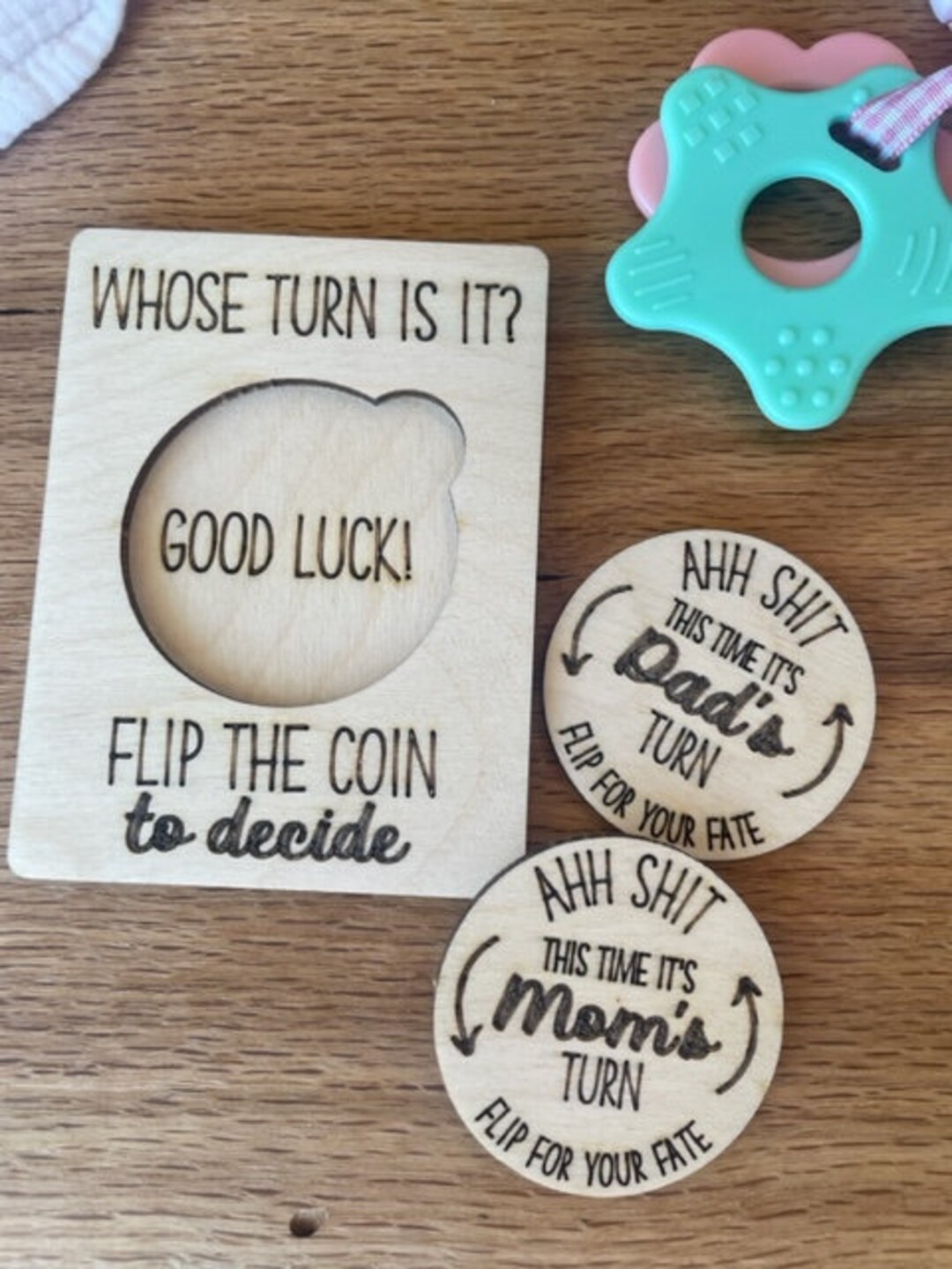 New Parents Decision Coin, Mom's Turn Dad's Turn Decision Coin, Funny ...