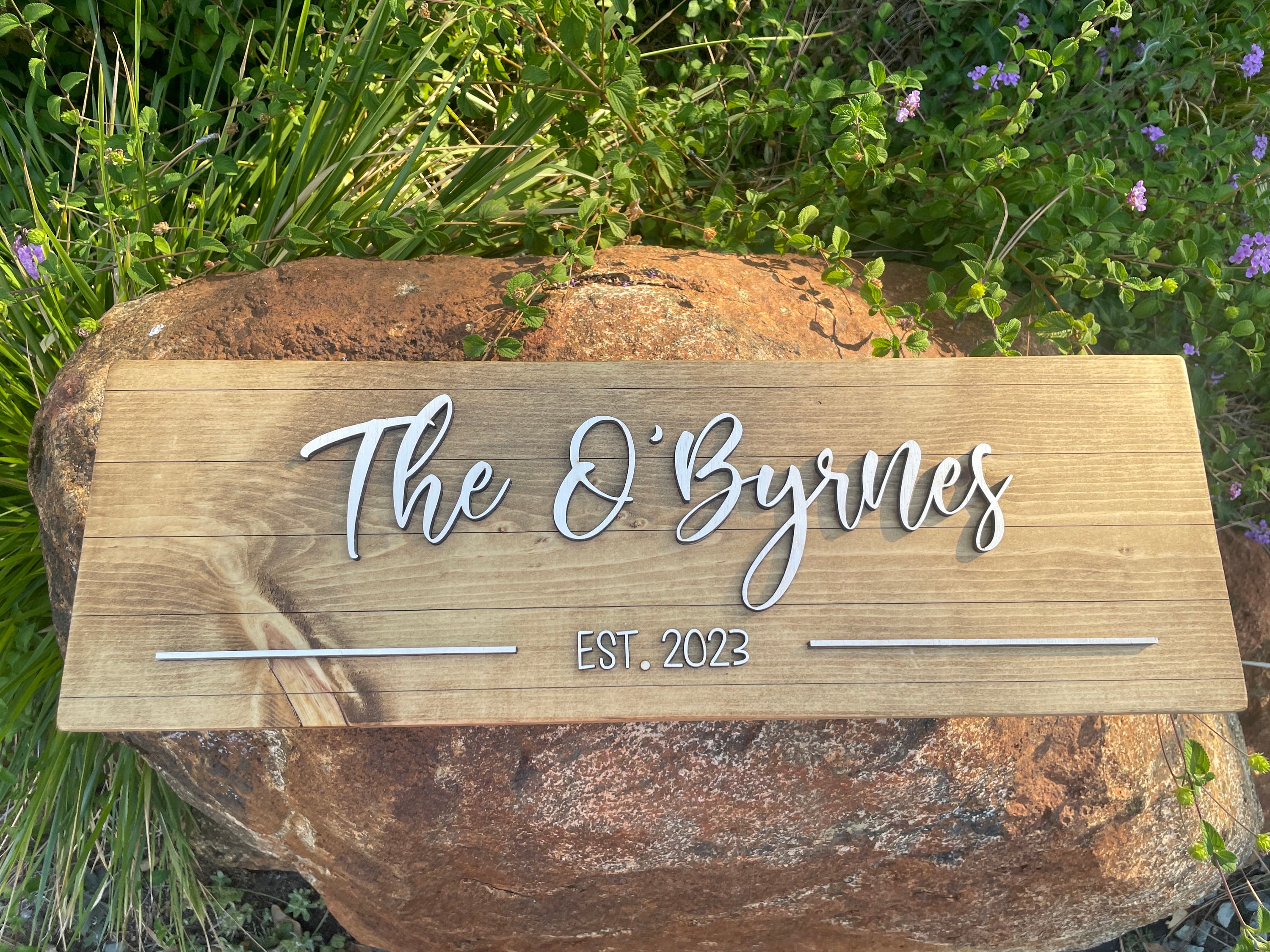 Personalized Layered Wooden Last Name Sign, Wedding Gift Ideas, Large ...