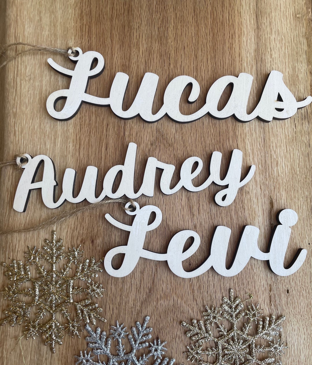Connected Cursive Name Tag Cut Out Stocking Tag, Custom Gift Tag Name ...