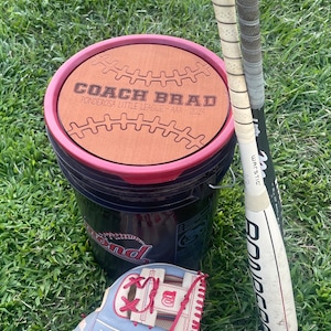 Custom Laser Engraved Bucket Lid Pad for Coach, Baseball Coach ...