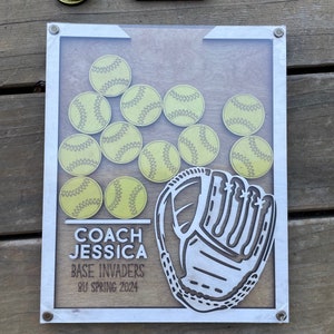 Custom Softball Coach Gift Drop Box, Laser Cut Coach Appreciation Gift ...