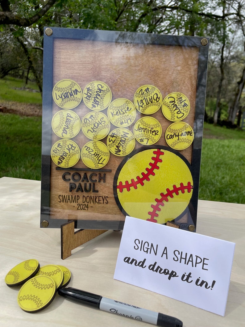 Personalized Softball Coach Gift Drop Box, Unique Coach Appreciation ...