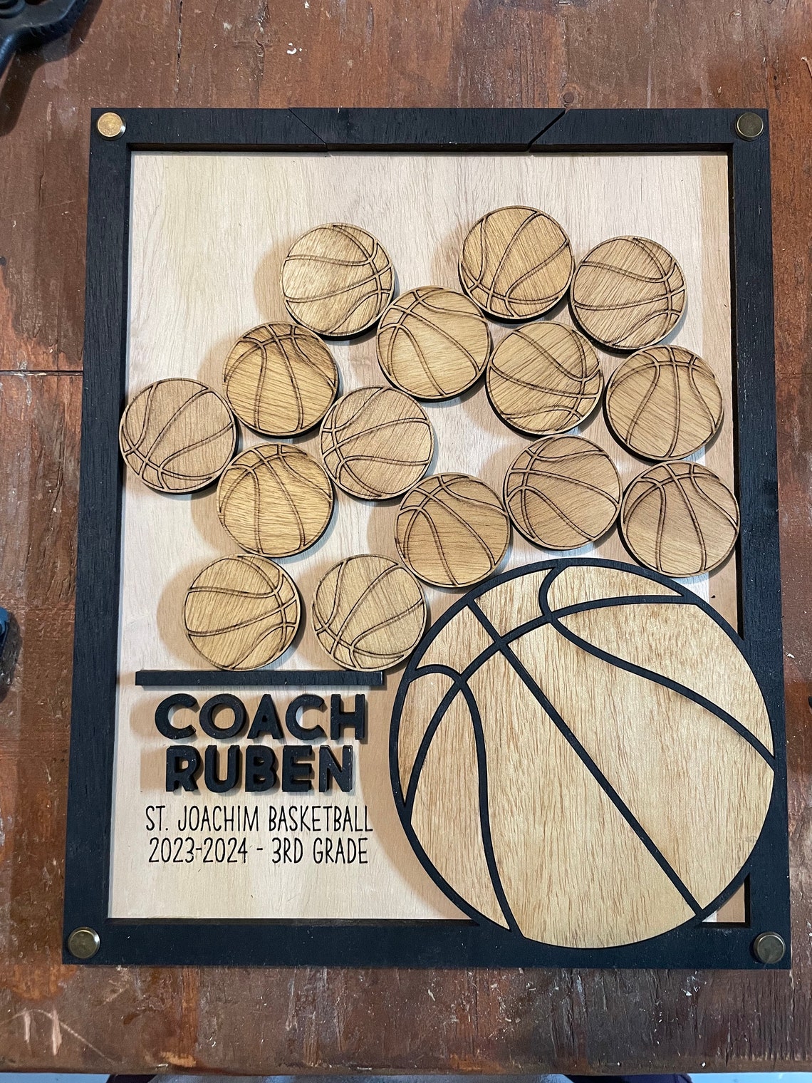 Custom Basketba Coach Gift Drop Box Plaque, Laser Cut Coach ...