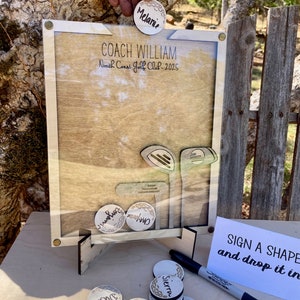 Personalized Golf Coach Signature Frame Drop Box Plaque, Golf Team ...