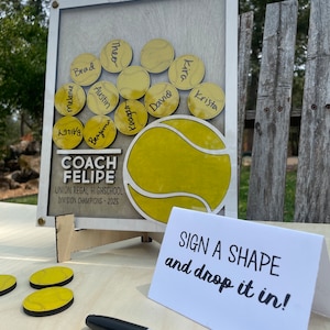 Custom Tennis Coach Gift 3D Signature Frame Drop Box Plaque, Tennis ...