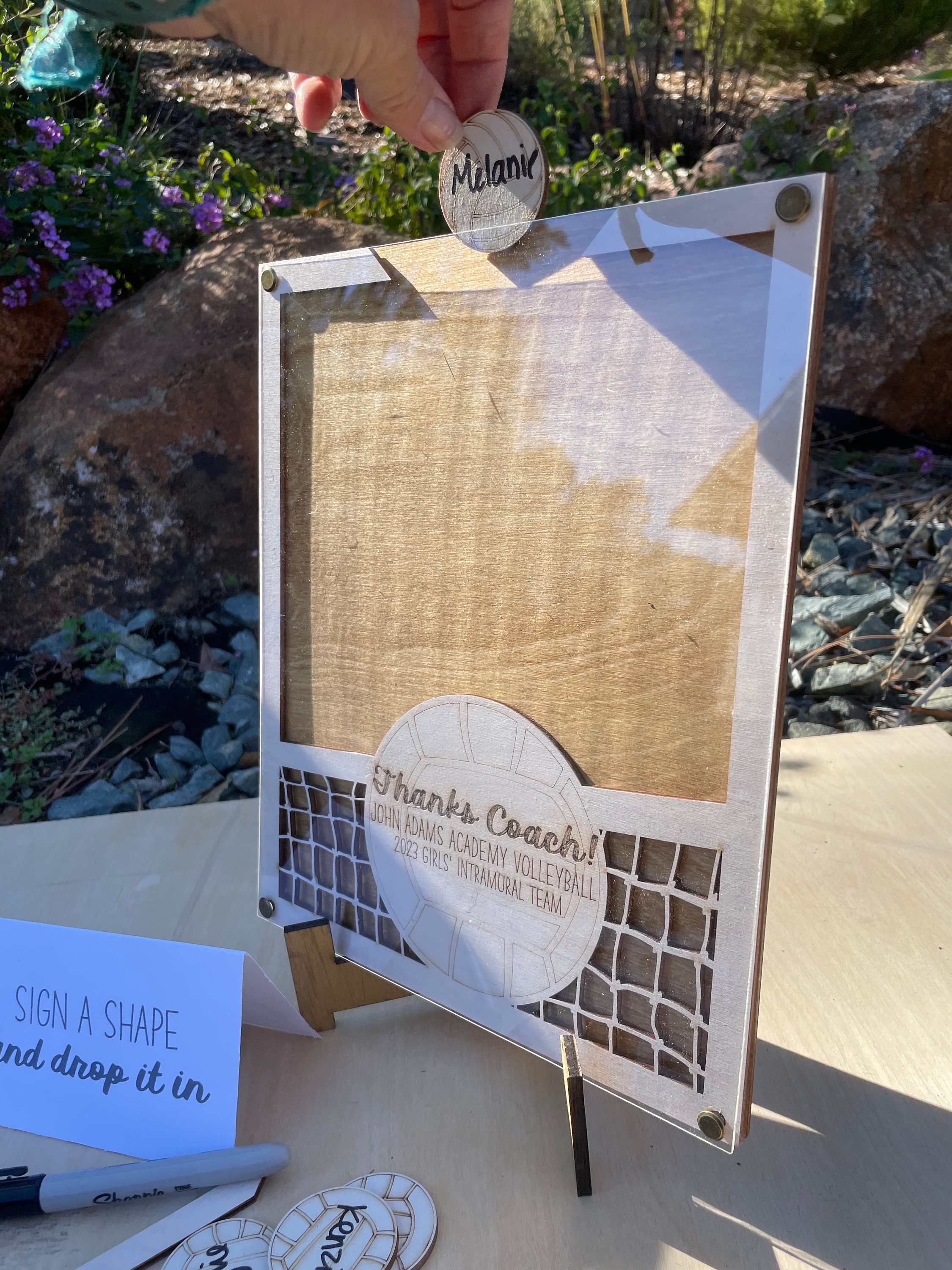 Custom Volleyball Coach Gift Drop Box, Laser Cut Coach Appreciation ...