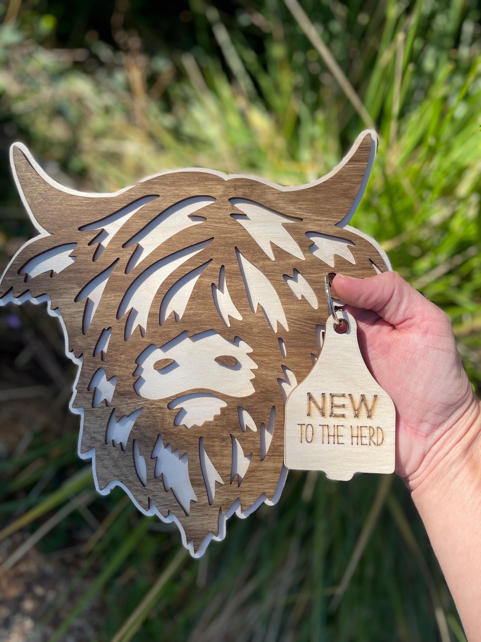 Highland Cow Baby Milestone Markers, New to the Herd Baby Stats Tags ...