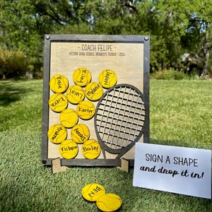 Custom Tennis Coach Gift 3D Signature Frame Drop Box Plaque, Tennis ...