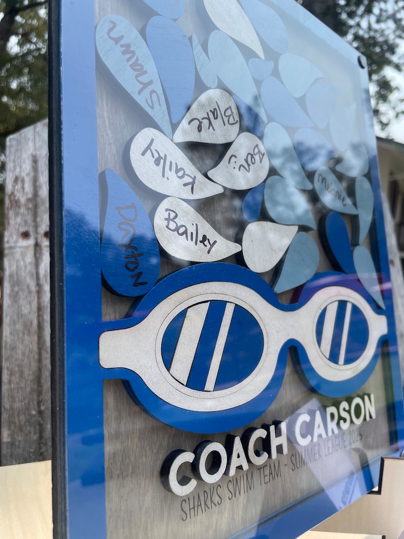 Custom 3D Swim Team Coach Signature Frame Drop Box Gift Ideas, Swim ...