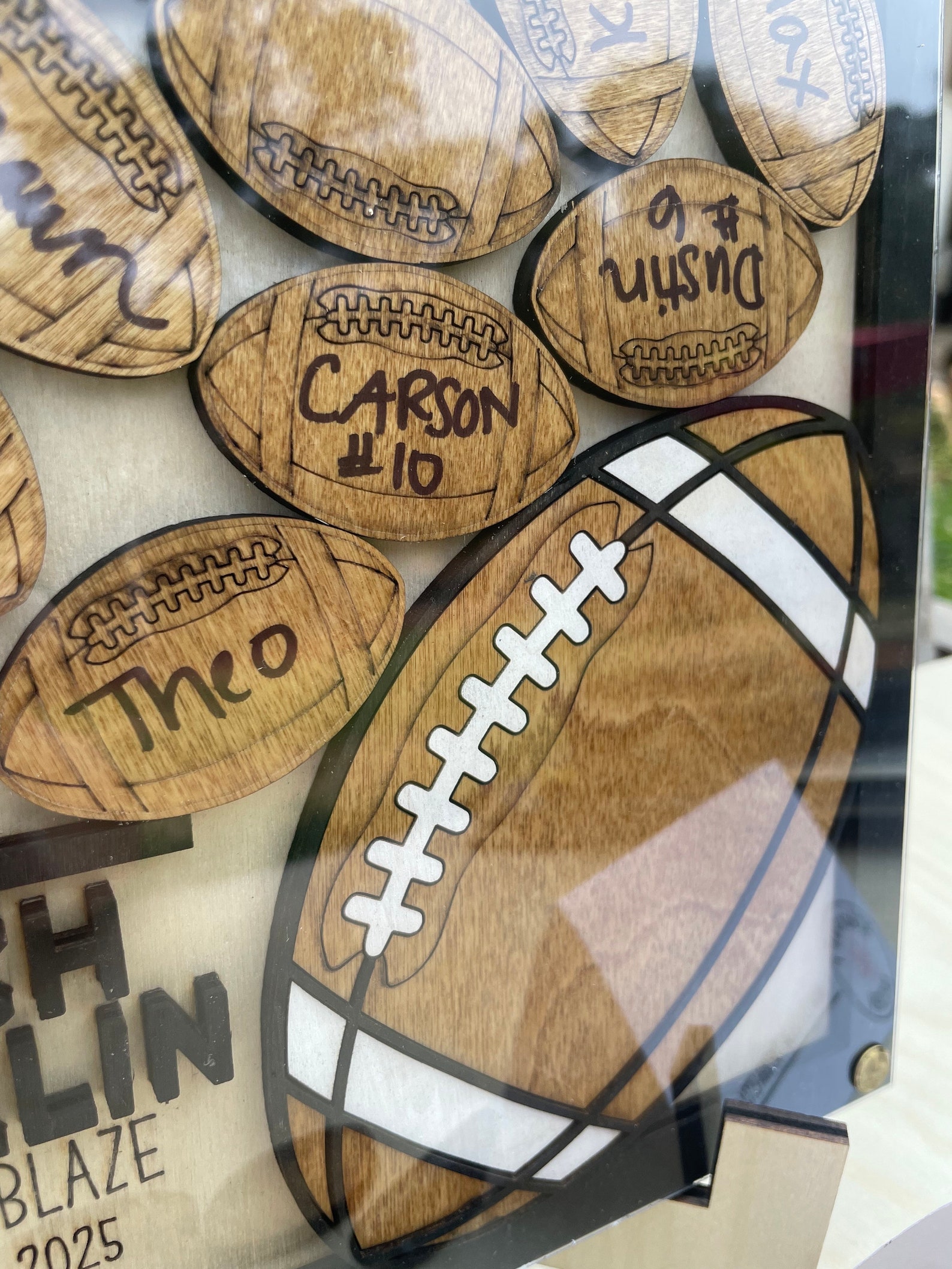 Custom 3D Football Coach Signature Frame Drop Box, Football Coach ...